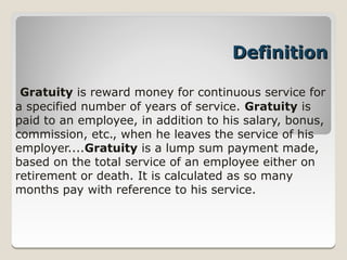 Gratuity final | PPT | Personal Taxes | Personal Finance