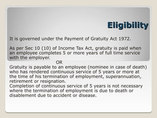 Gratuity final | PPT | Personal Taxes | Personal Finance