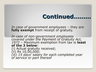 Gratuity final | PPT | Personal Taxes | Personal Finance