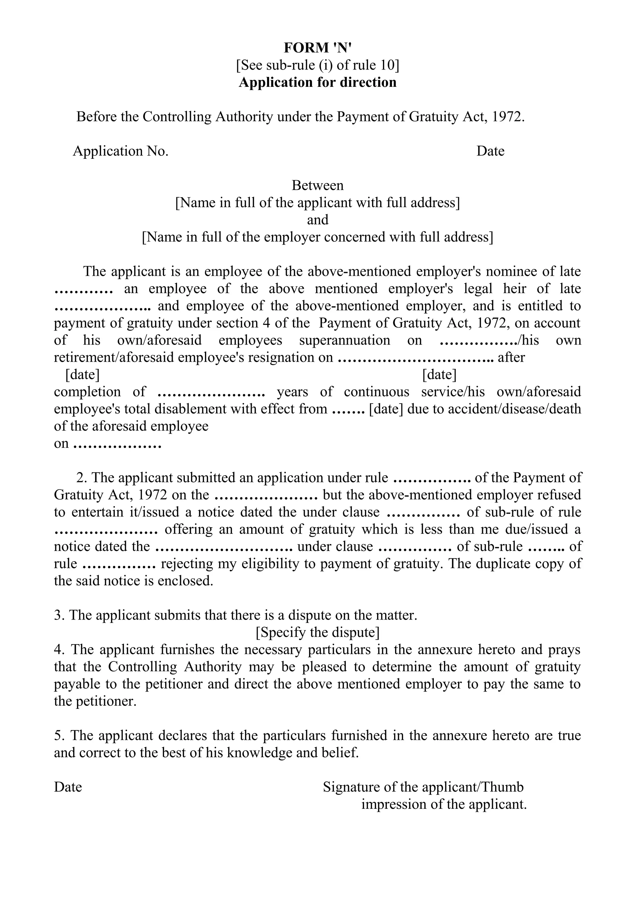 Gratuity forms | DOC