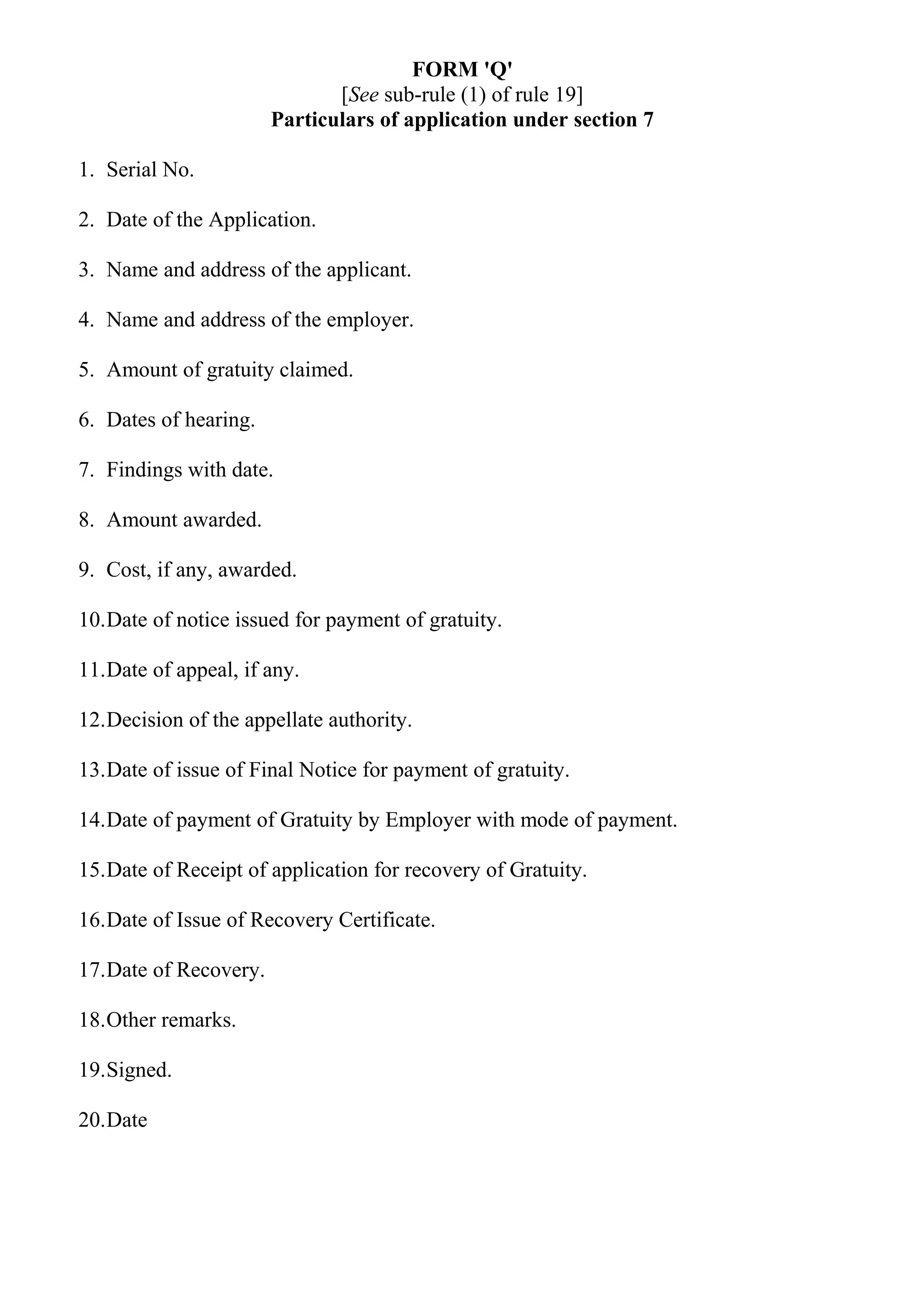 Gratuity forms | DOC