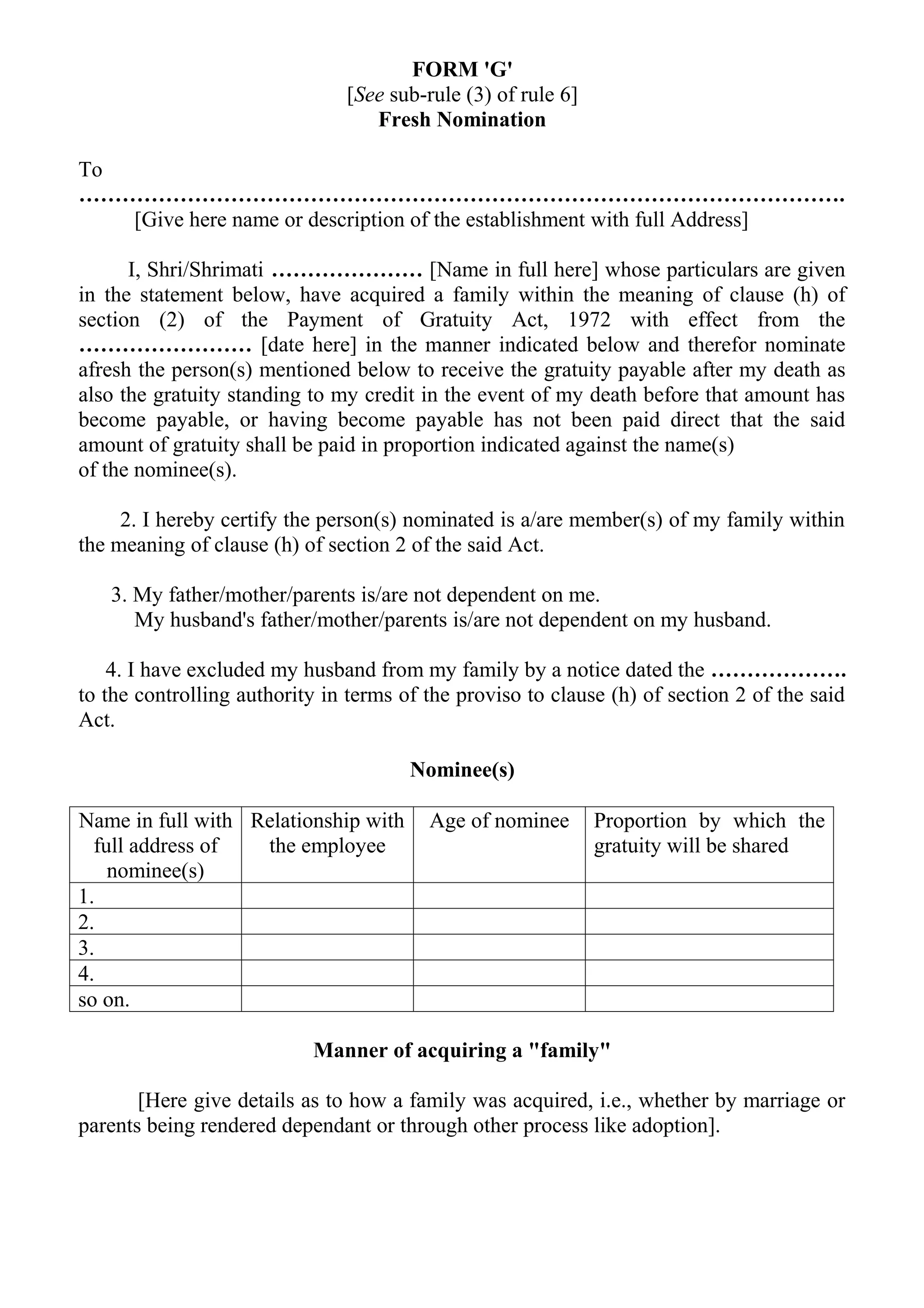 Gratuity forms | DOC