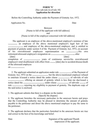 Gratuity forms | DOC