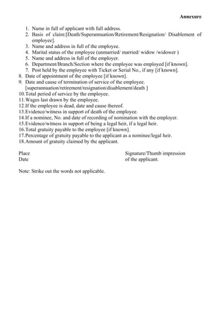 Gratuity forms | DOC