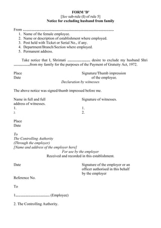 Gratuity forms | DOC