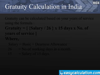 How to Calculate Gratuity in India ? | PPT