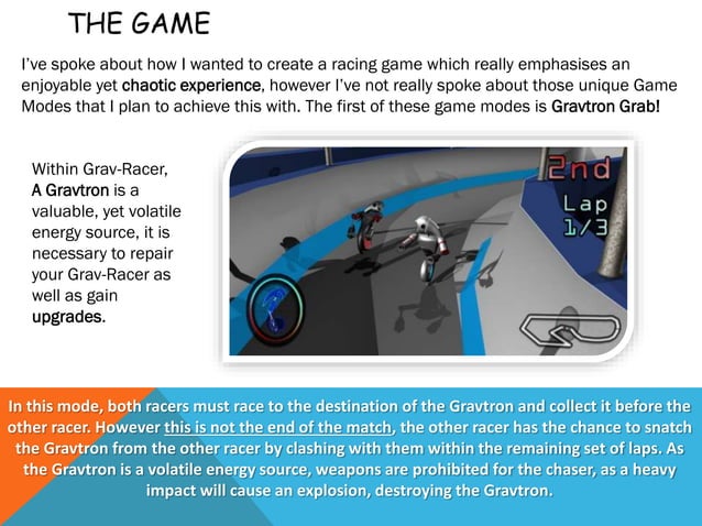 Grav racer presentation | PPTX | Racing Video Games | Video Game Genres