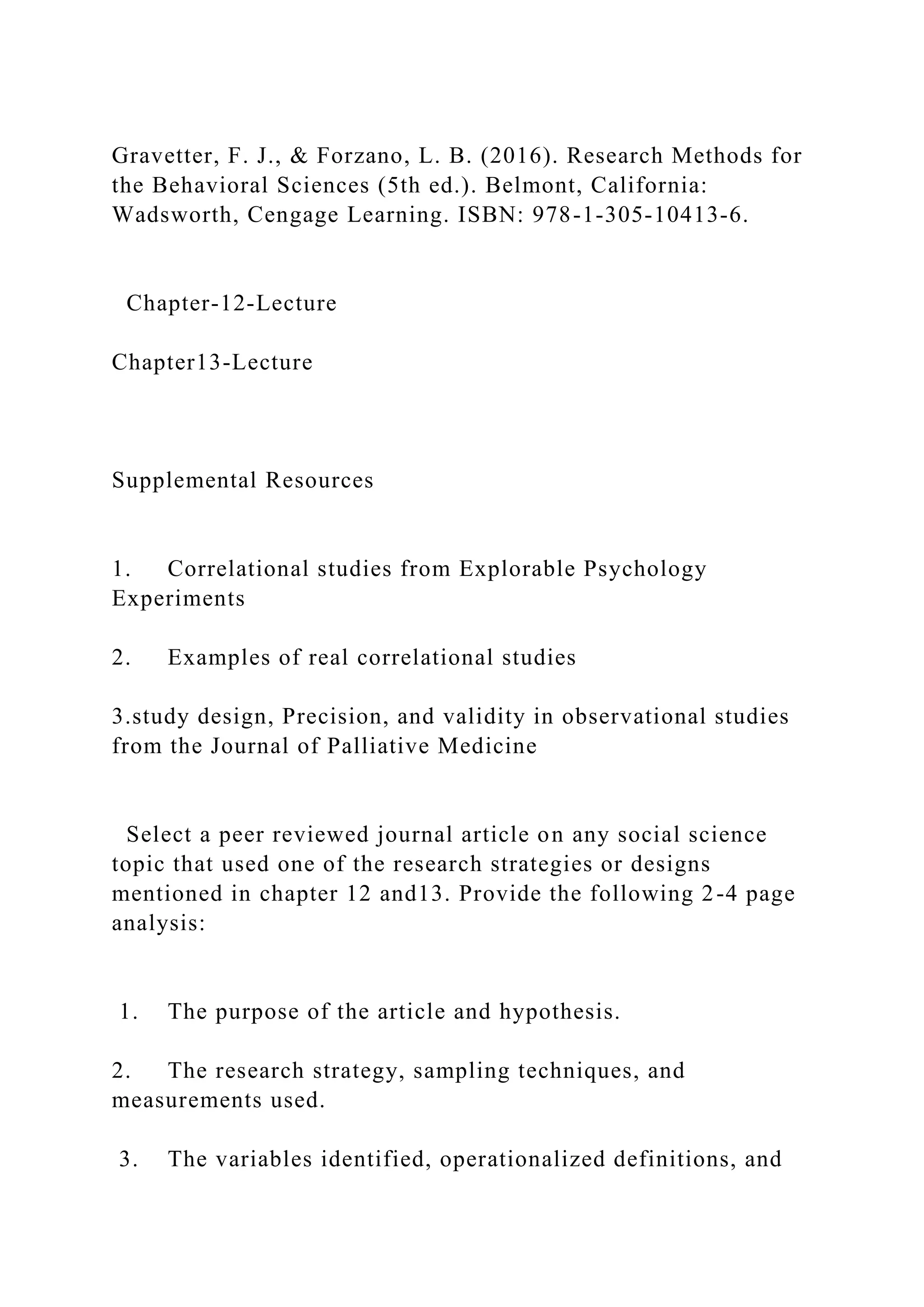 Gravetter, F. J., & Forzano, L. B. (2016). Research Methods for the | DOCX
