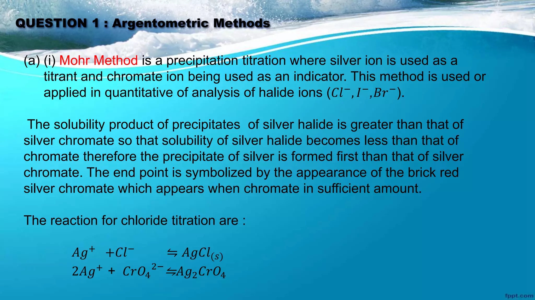 Gravimetric Methods of Analysis & PRECIPITATION titrimetry | PPTX