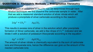 Gravimetric Methods of Analysis & PRECIPITATION titrimetry | PPTX