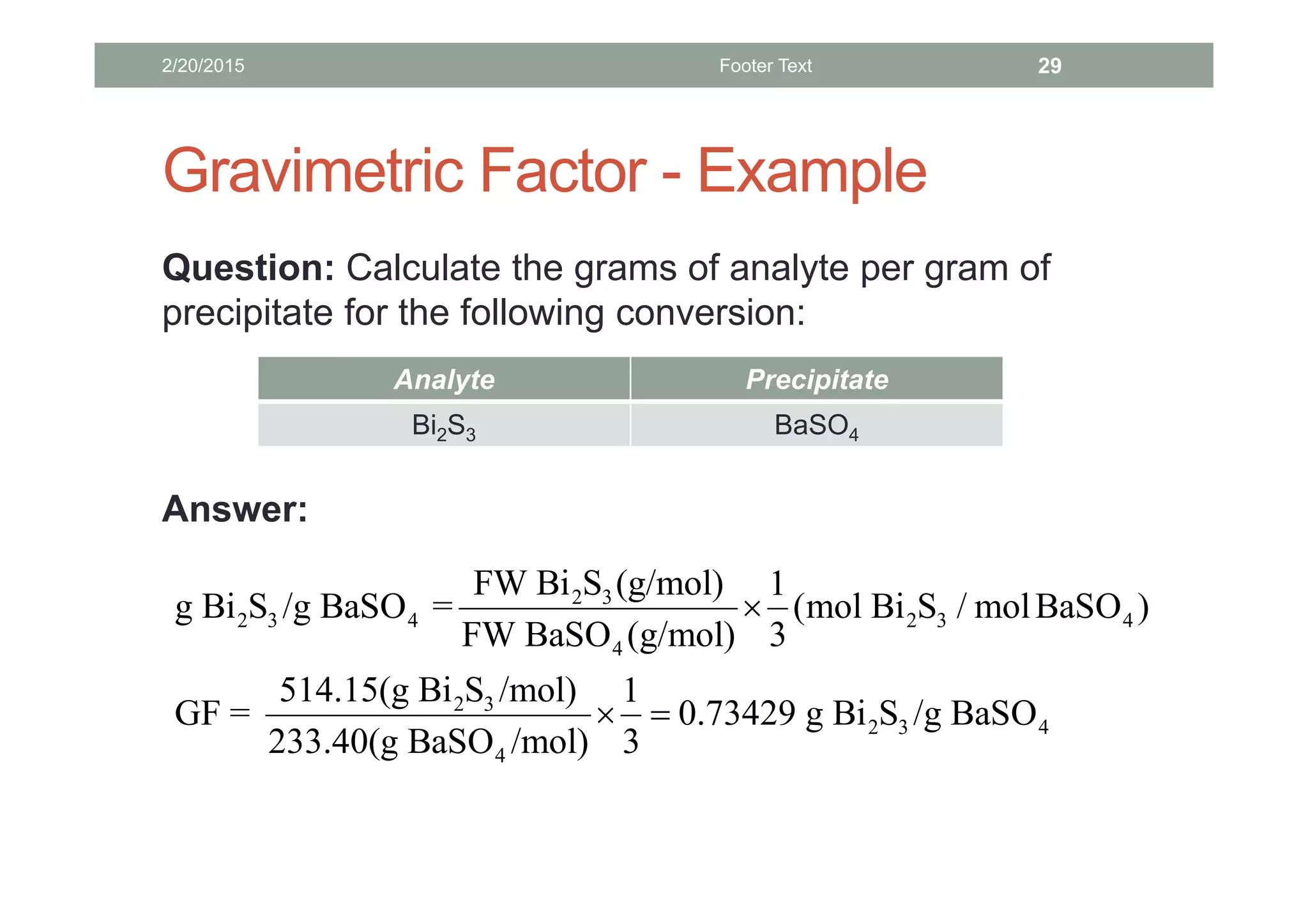 Gravimetric analysis | PDF