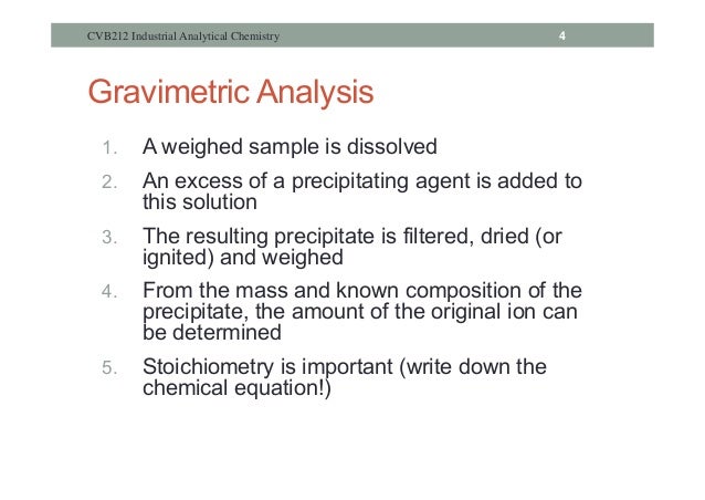 Gravimetric analysis
