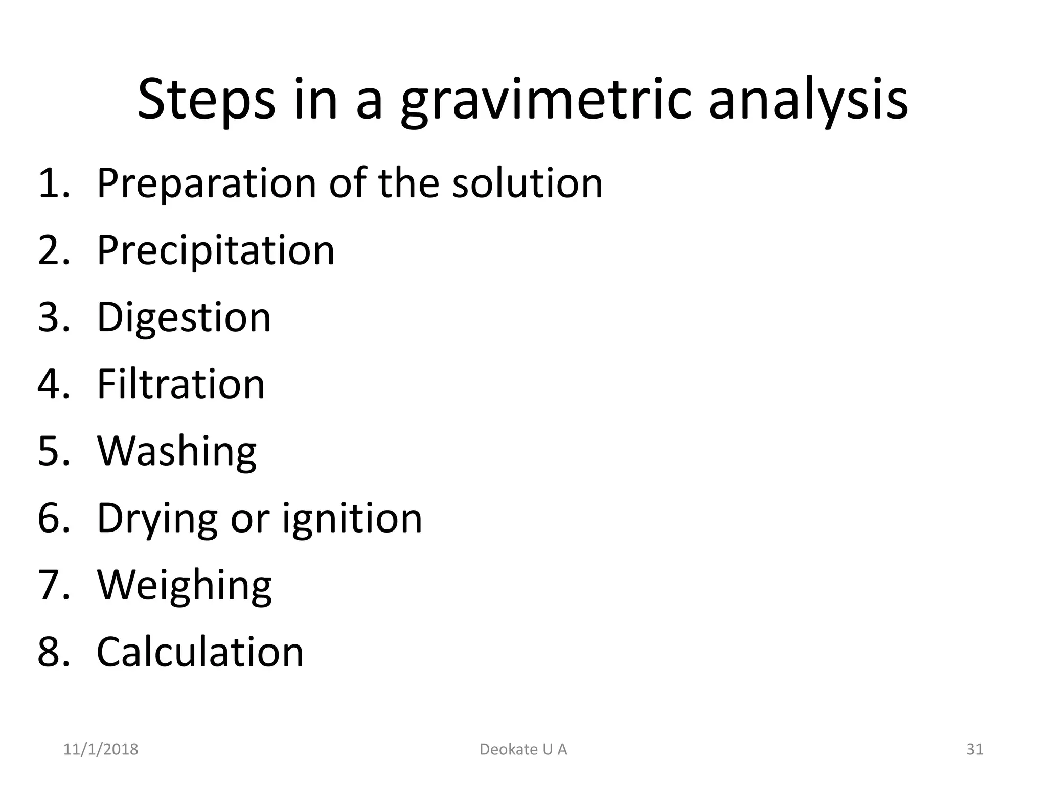 Gravimetric analysis | PPTX