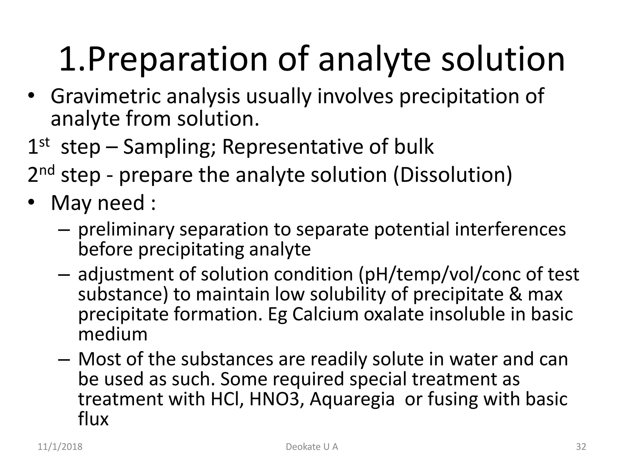 Gravimetric analysis | PPTX