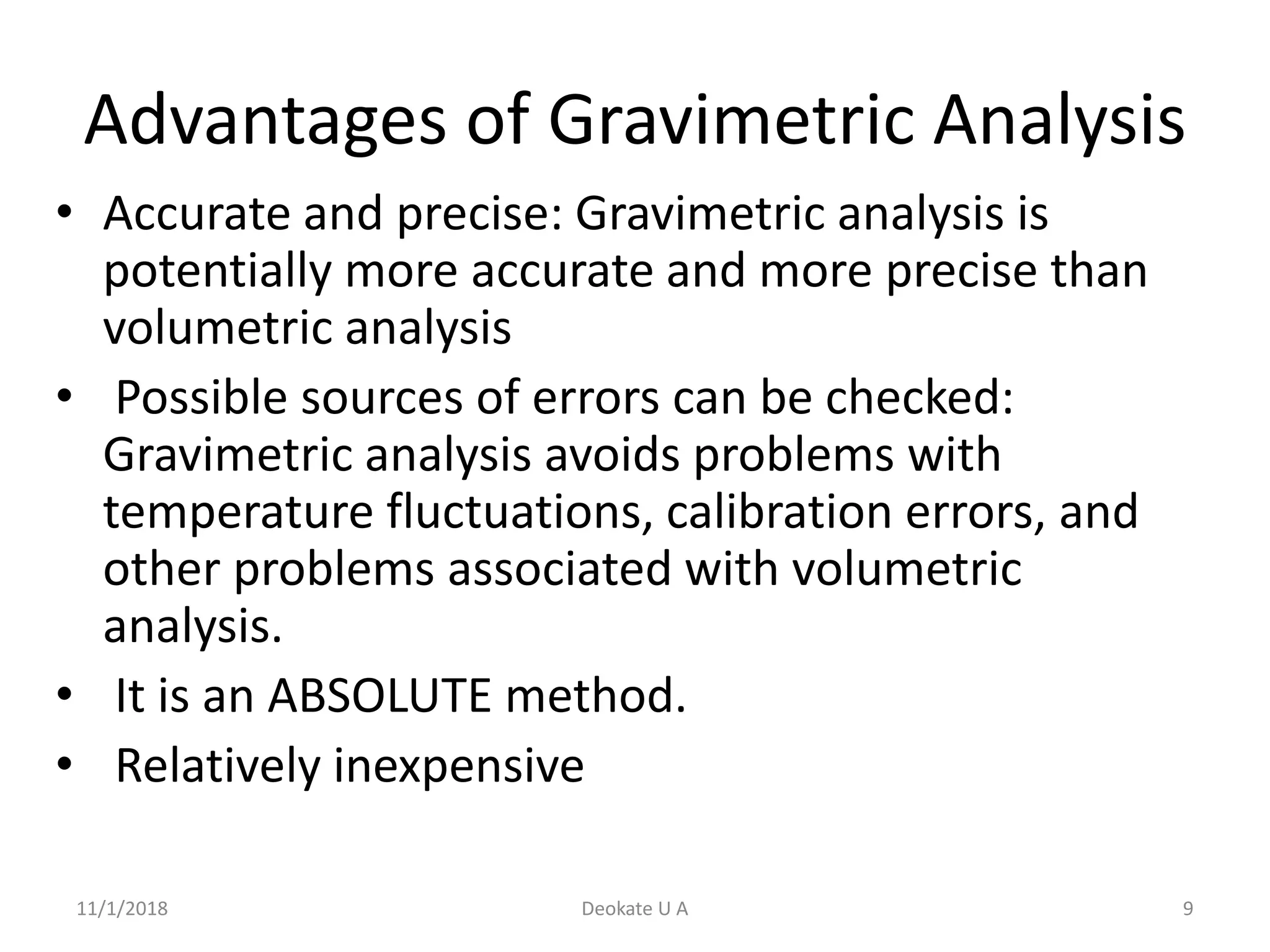 Gravimetric analysis | PPTX