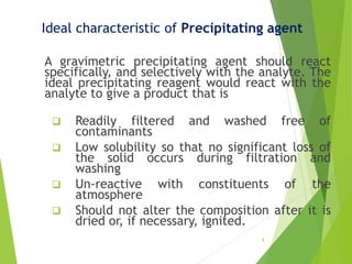 Gravimetric analysis- Pharmaceutical Analysis | PPTX