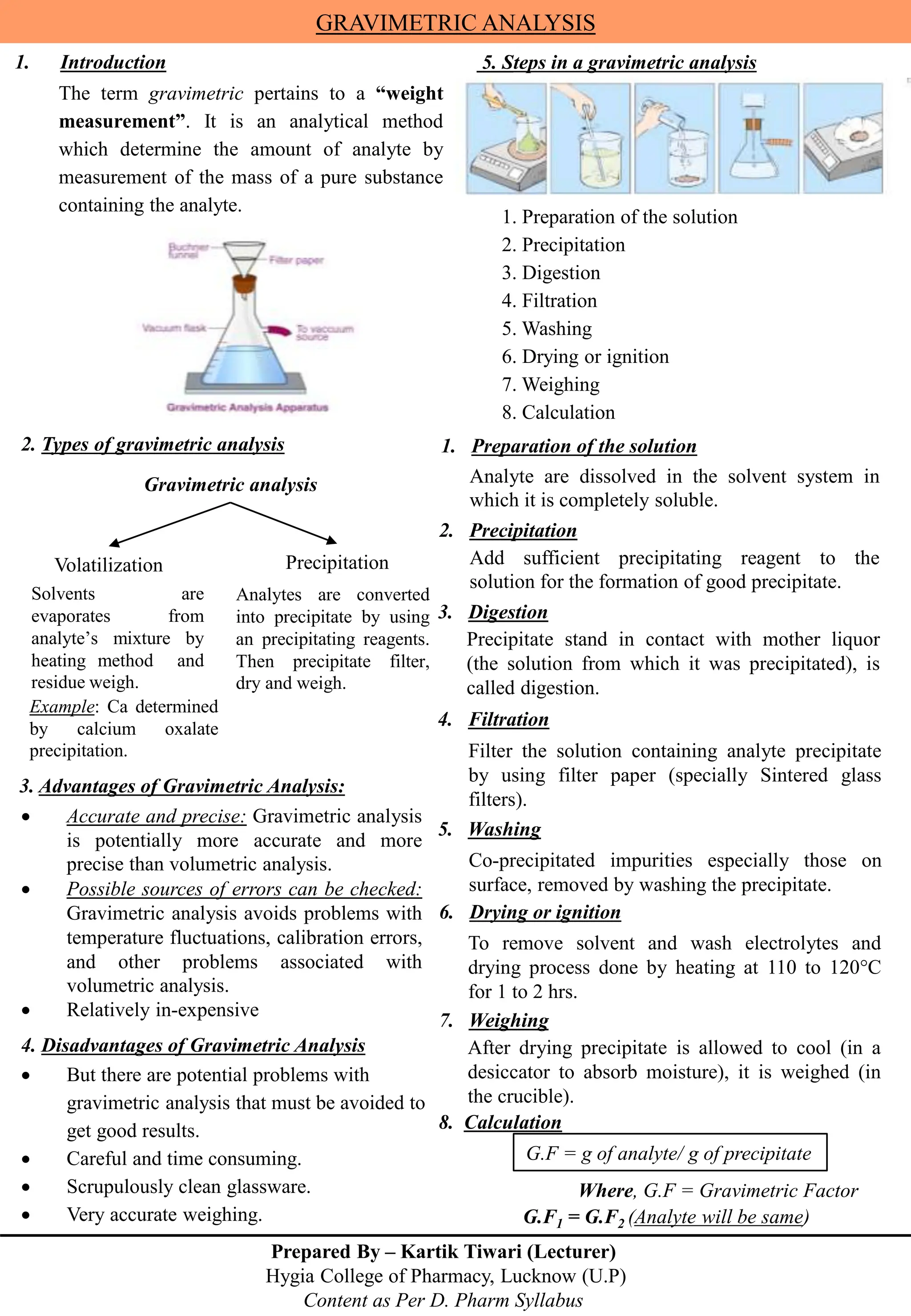 Gravimetric Analysis: Accurate Chemical Quantification by Weighing | PDF