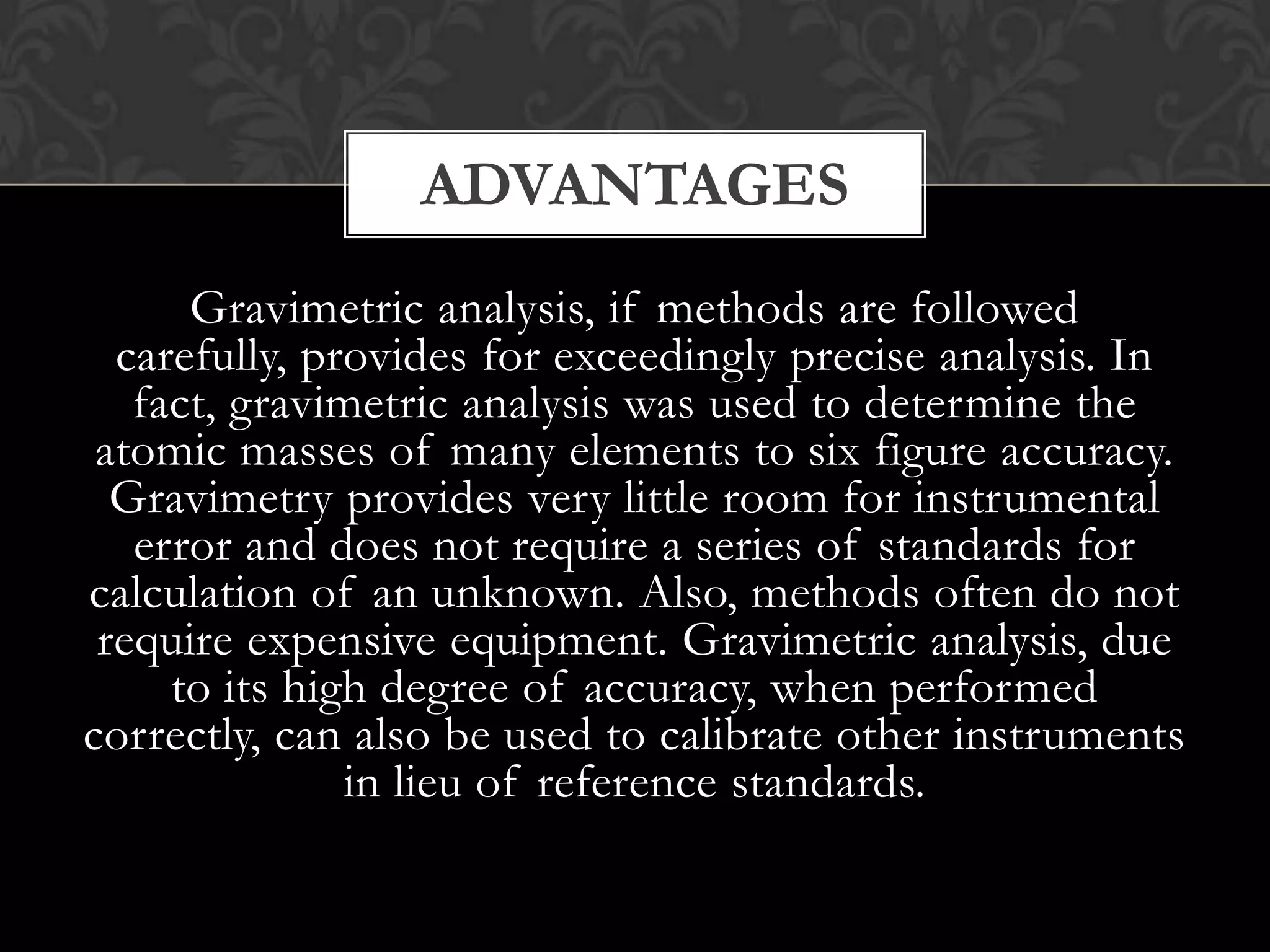 Gravimetric analysis powerpoint | PPTX