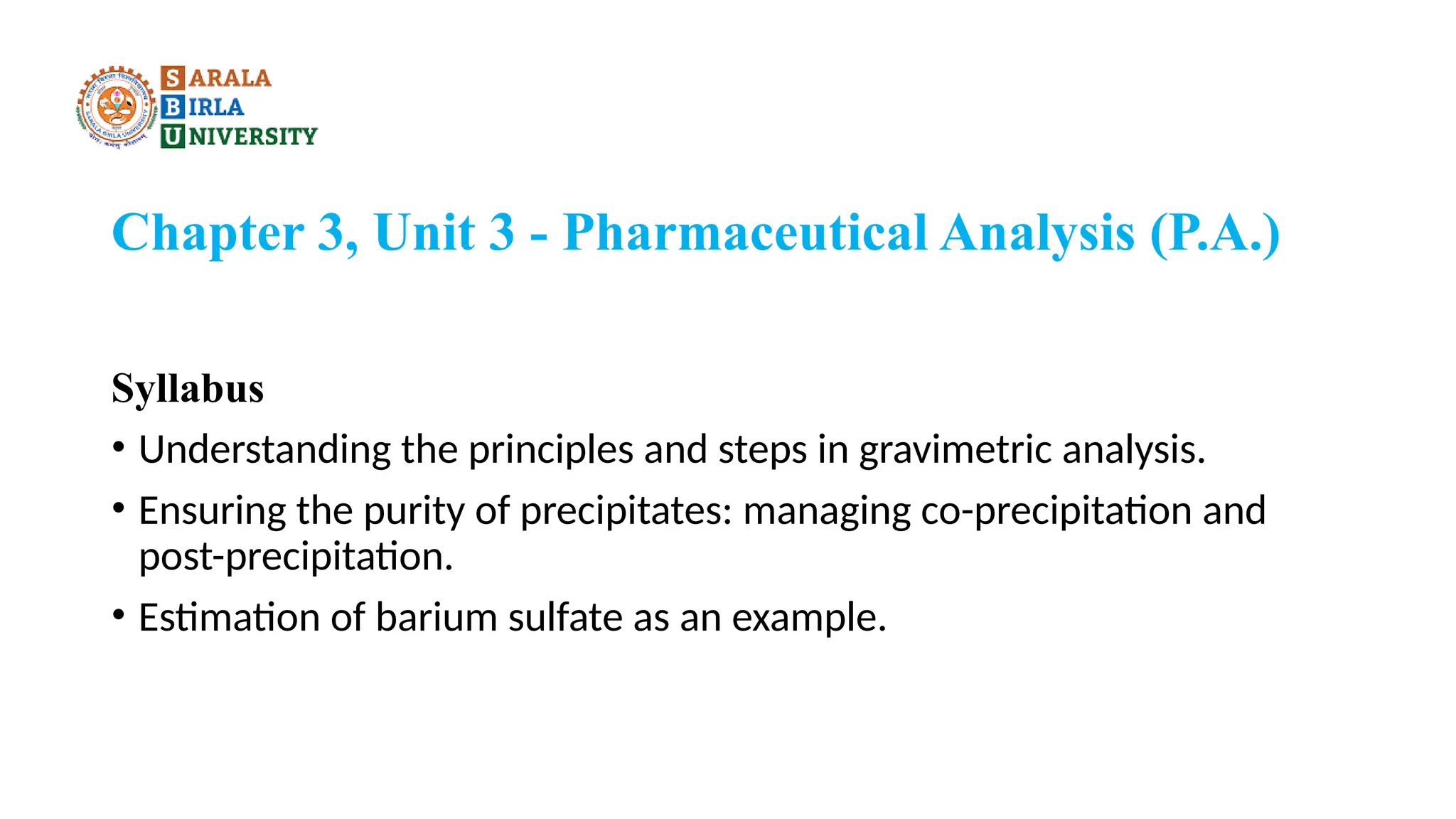 Gravimetric Analysis full notes B Pharm 1sem | PPTX