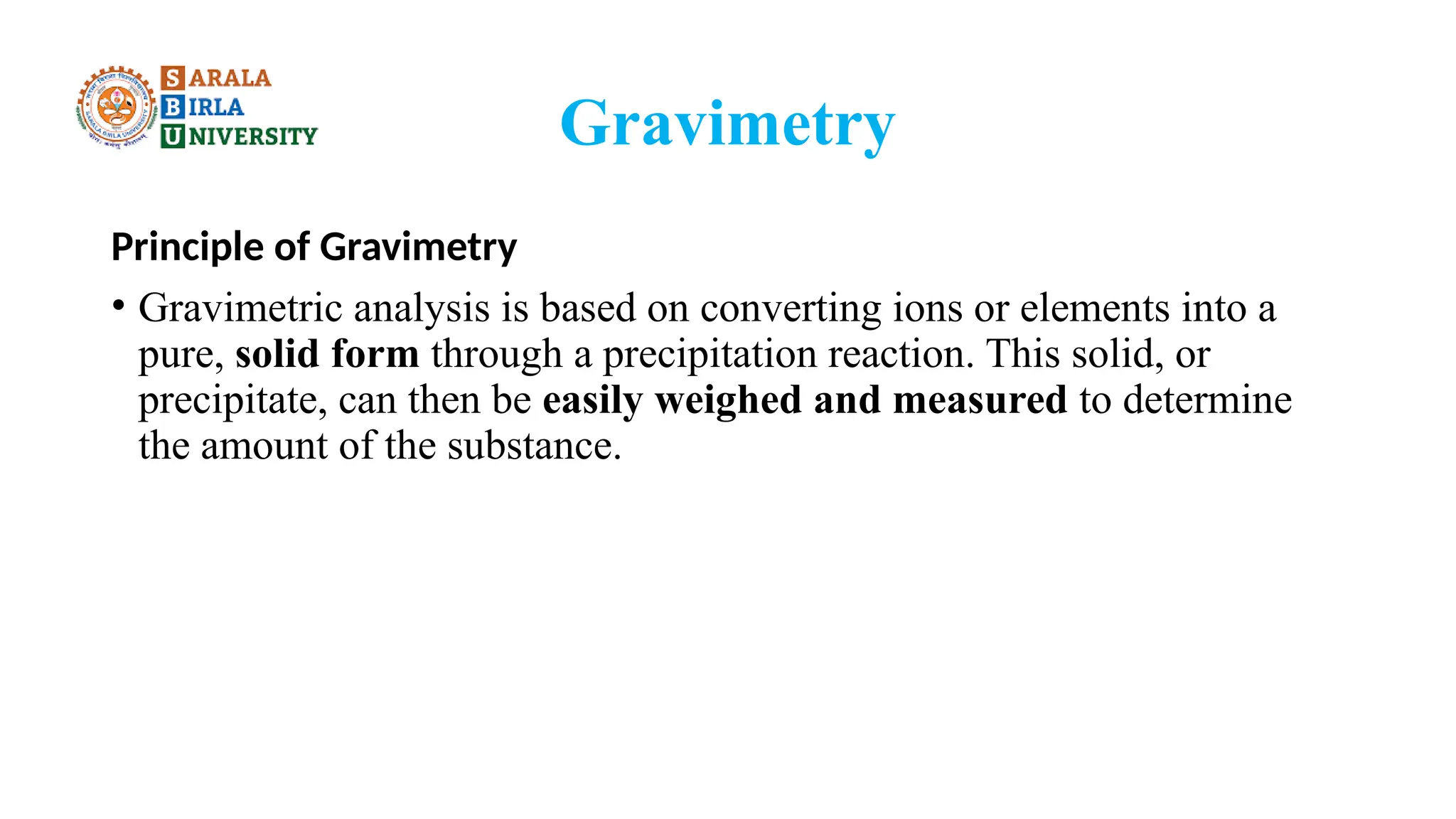 Gravimetric Analysis full notes B Pharm 1sem | PPTX