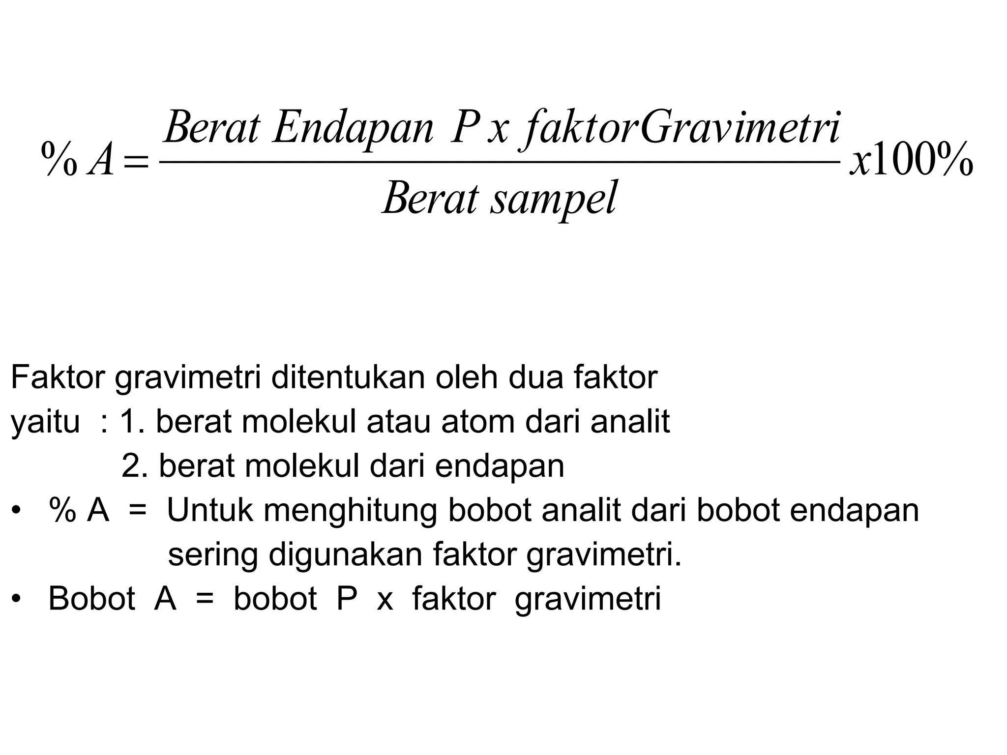 Gravimetri pada materi kimia, mata kuliah kimia analitik | PPT