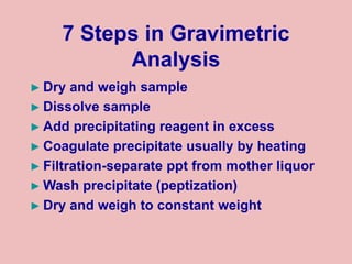 Gravimetry.pptx gravimetry techniques and application | PPTX | Chemistry | Science