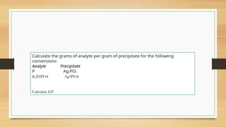 Gravimetry, Procedure for Precipitation Gravimetry.pptx