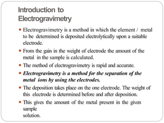 gravimetry analysis pharmaceutical analysis | PPTX