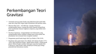 Gravitasi Universal Newton dan Konsep Hukum Kepler | PPTX