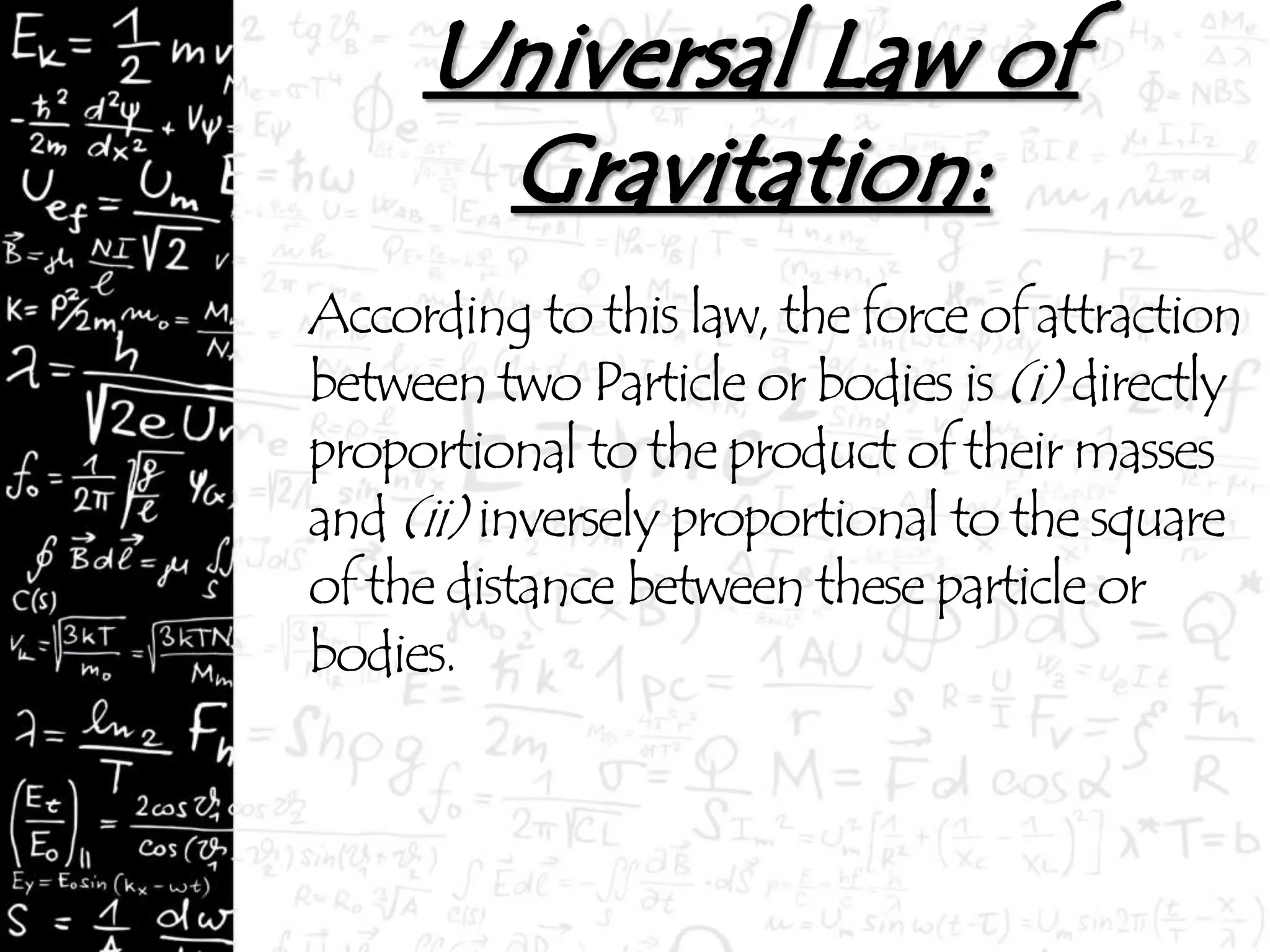 Presentation on gravitation for class 9th | PPTX