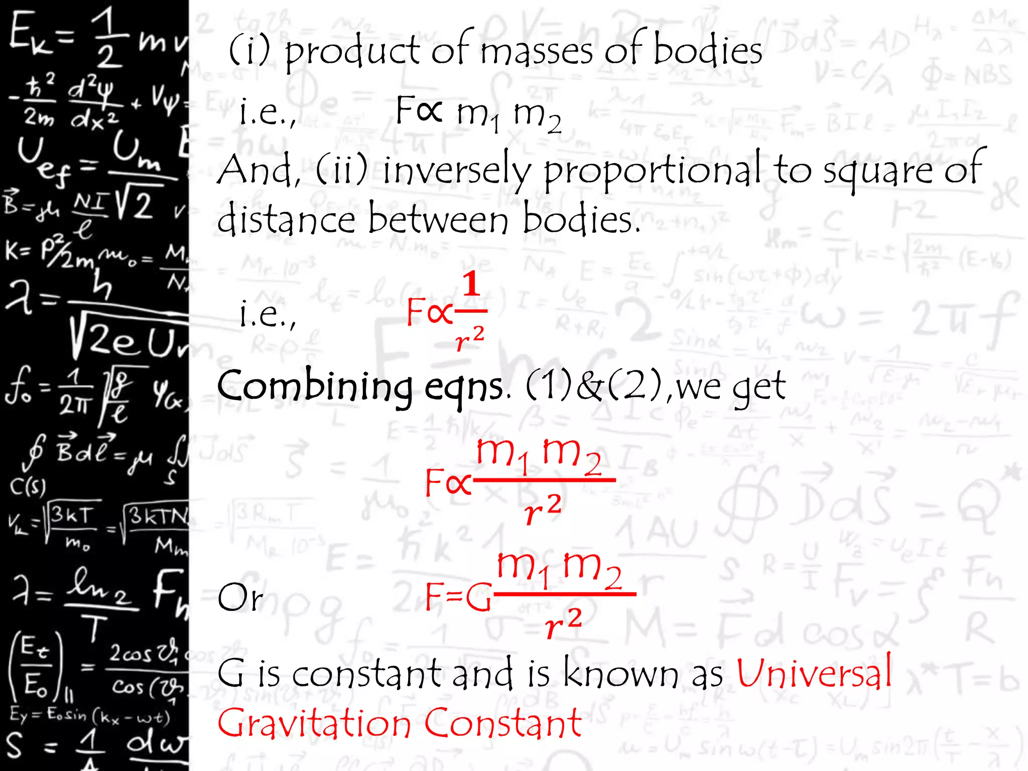 Presentation on gravitation for class 9th | PPTX