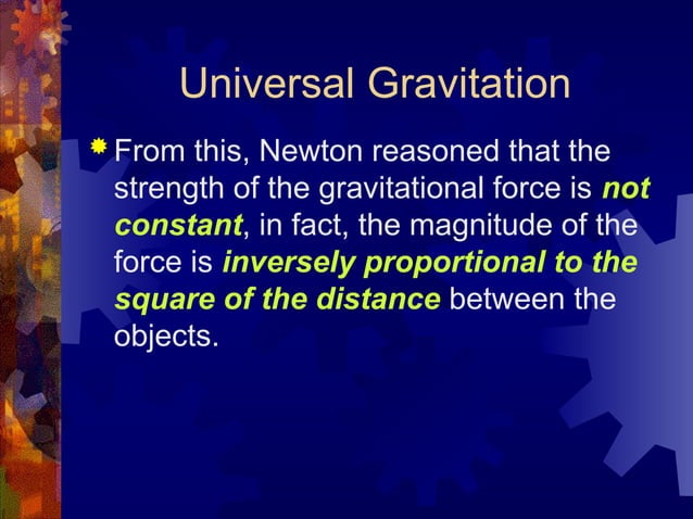 powerpoint presentation about gravitation | PPT