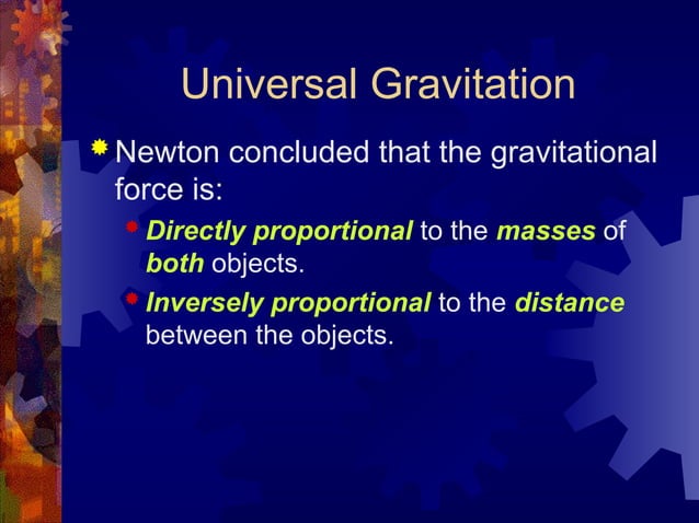 powerpoint presentation about gravitation | PPT