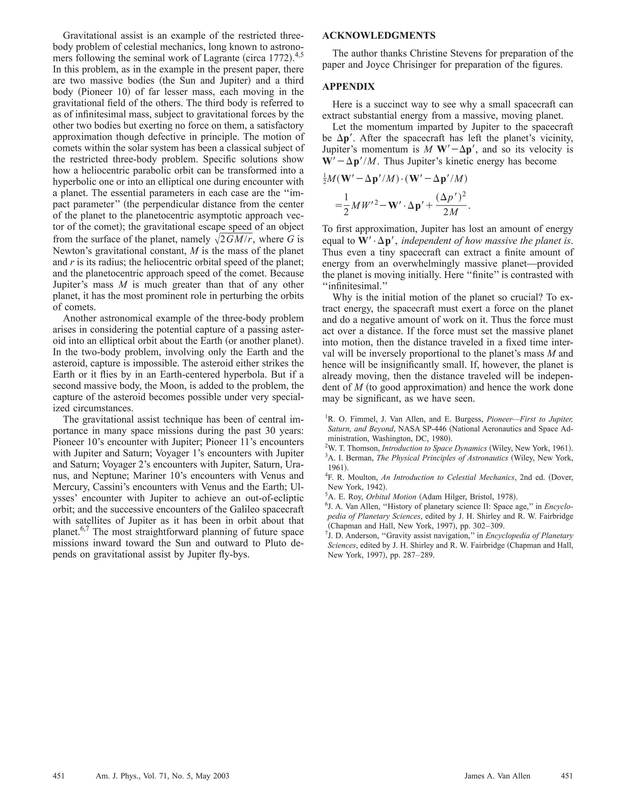 Gravitational assist + | PDF