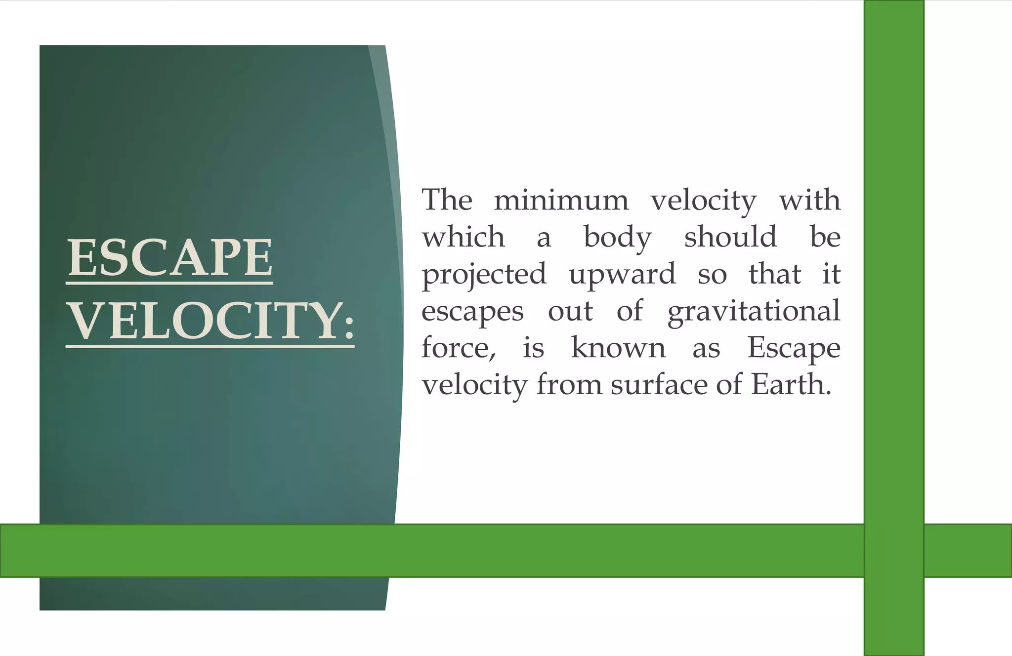 Gravitational Field And Potential Escape Velocity Universal Gravitational Law Radia And