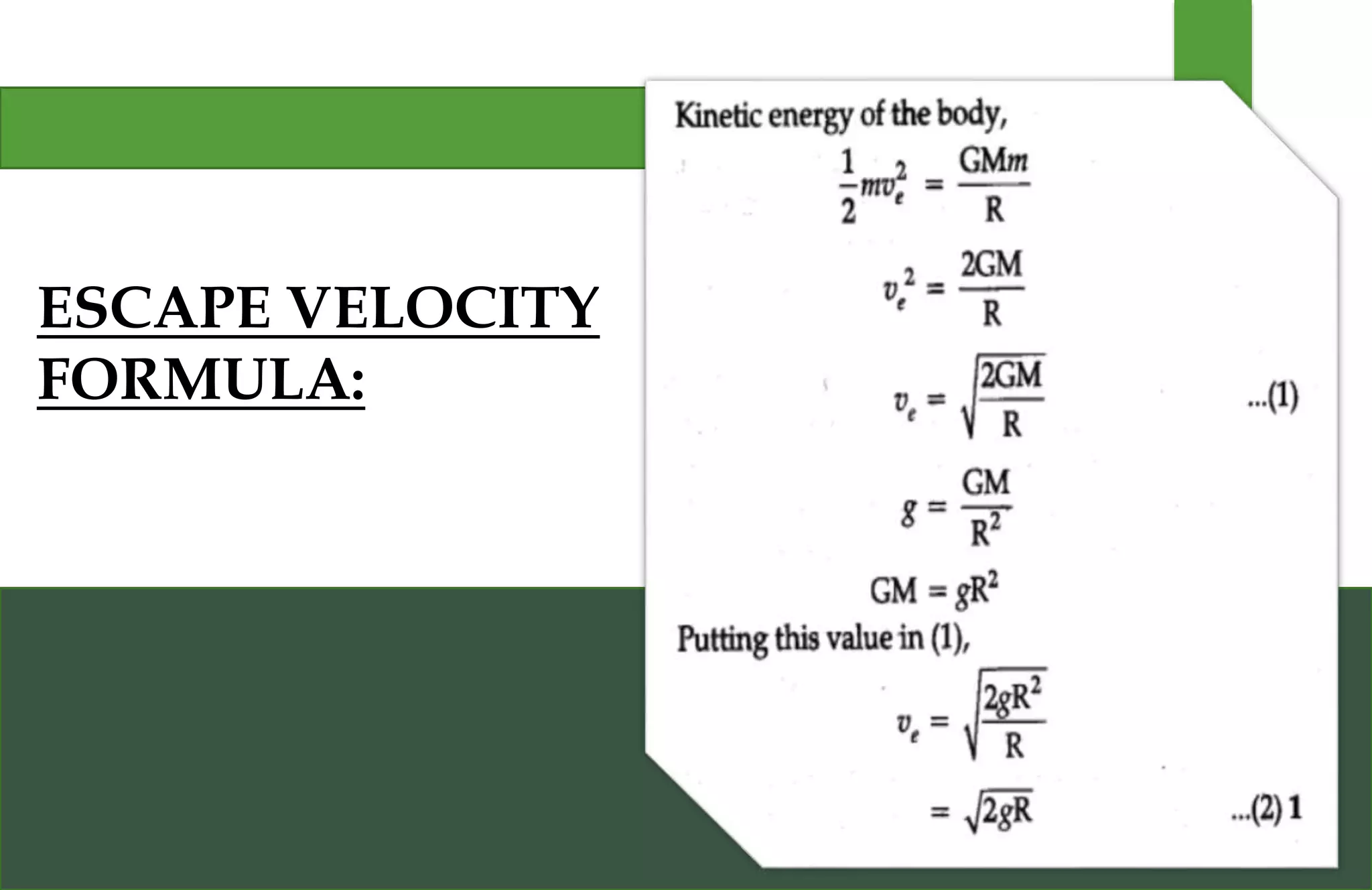 Gravitational Field And Potential Escape Velocity Universal Gravitational Law Radia And
