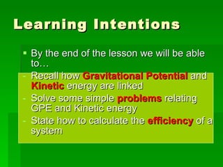 GPE and Kinetic Energy | PPT
