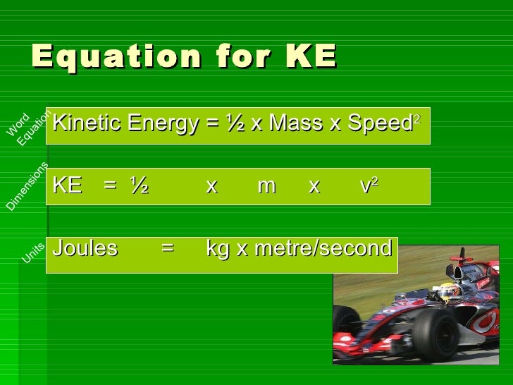 Kinetic Energy Formula Units