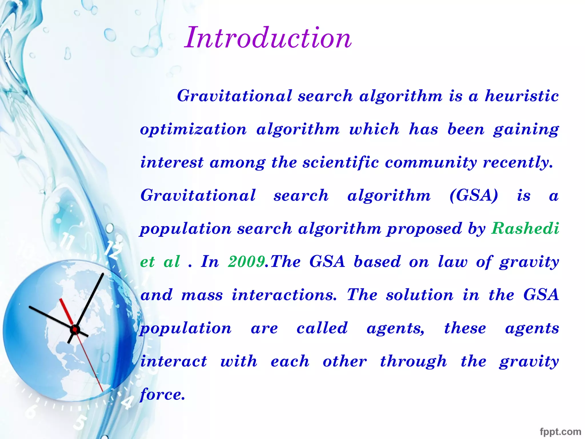 Gravitational Search Algorithm In Optimization Techniques Ppt