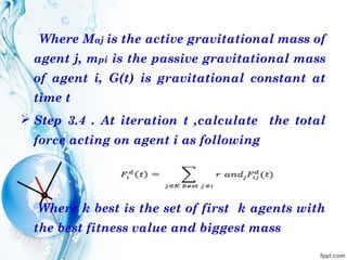 Gravitational search algorithm in optimization techniques | PPT