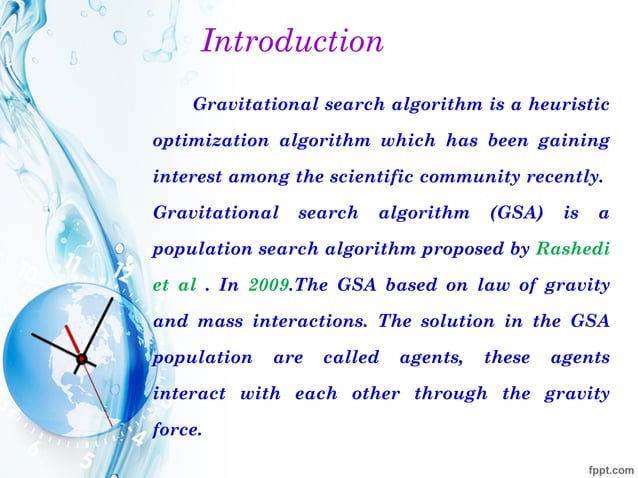 Gravitational Search Algorithm In Optimization Techniques Ppt