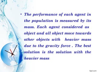 Gravitational search algorithm in optimization techniques | PPT