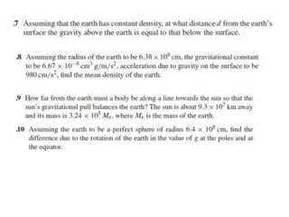 Gravitation assignment 1 | PPT