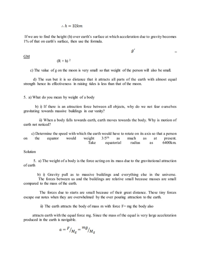 Gravitation motion | DOCX | Geology | Science