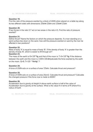 Gravitation numericals. Chapter 10 | PDF