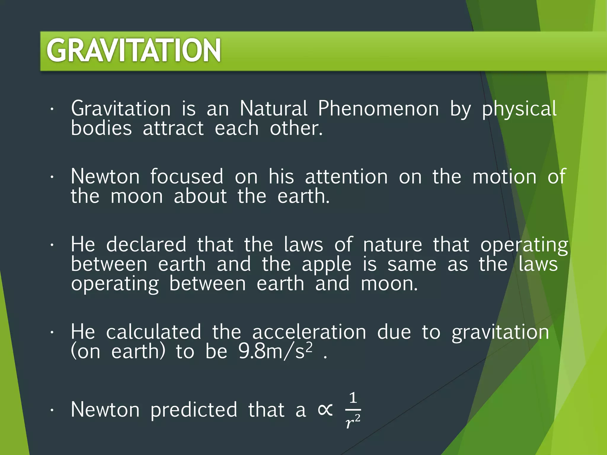 GRAVITATION CLASS 11TH | PPTX