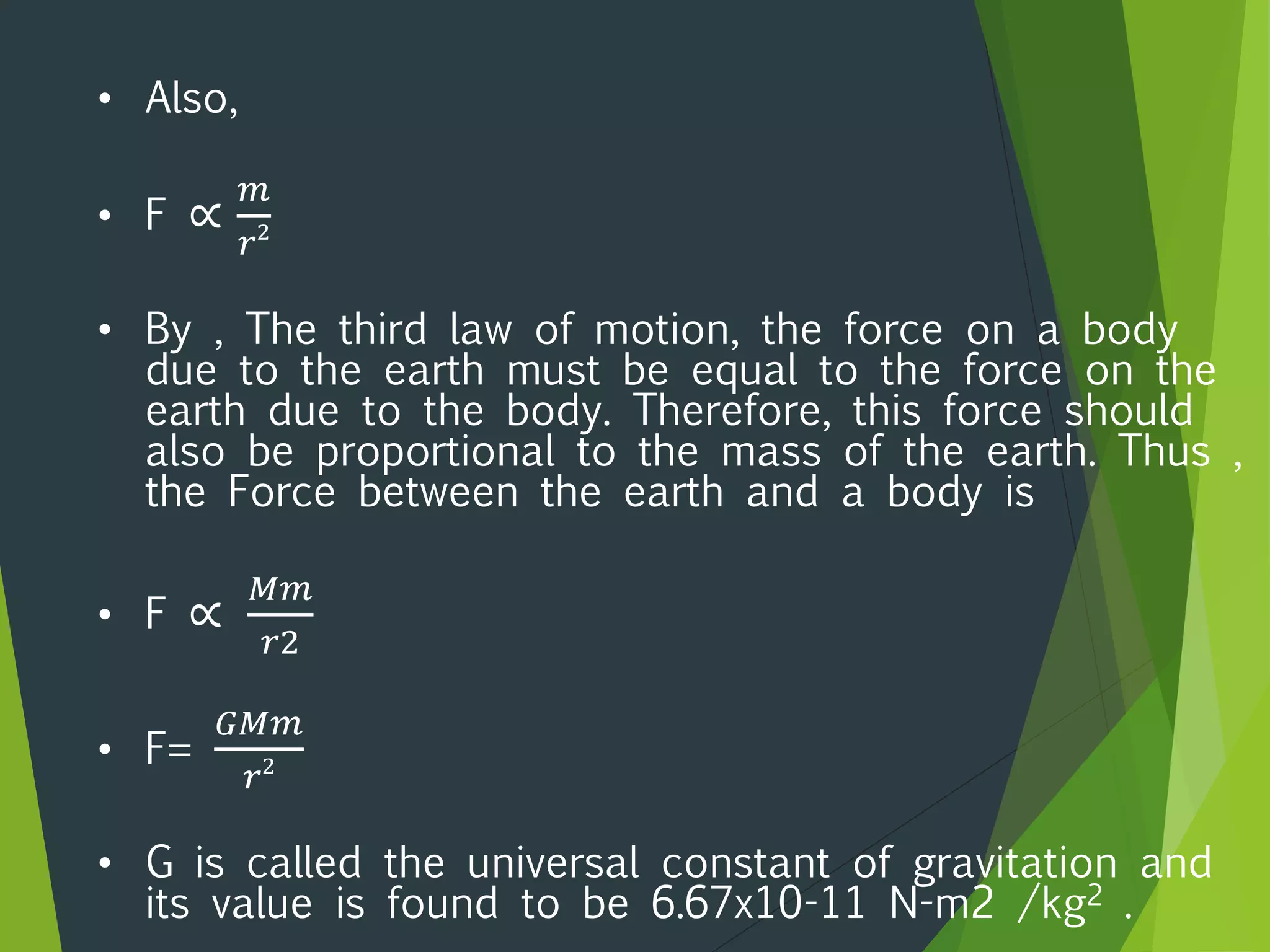GRAVITATION CLASS 11TH | PPTX