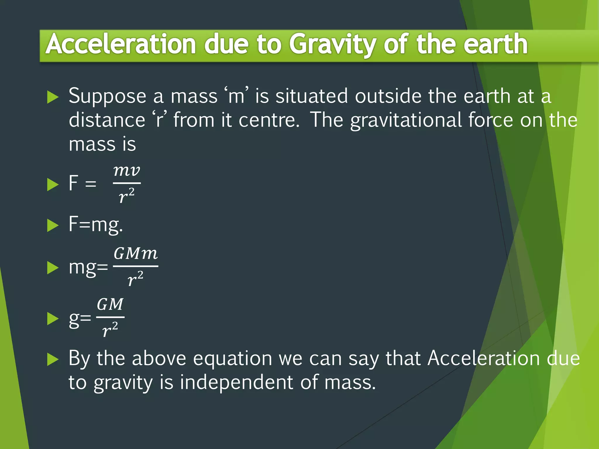GRAVITATION CLASS 11TH | PPTX