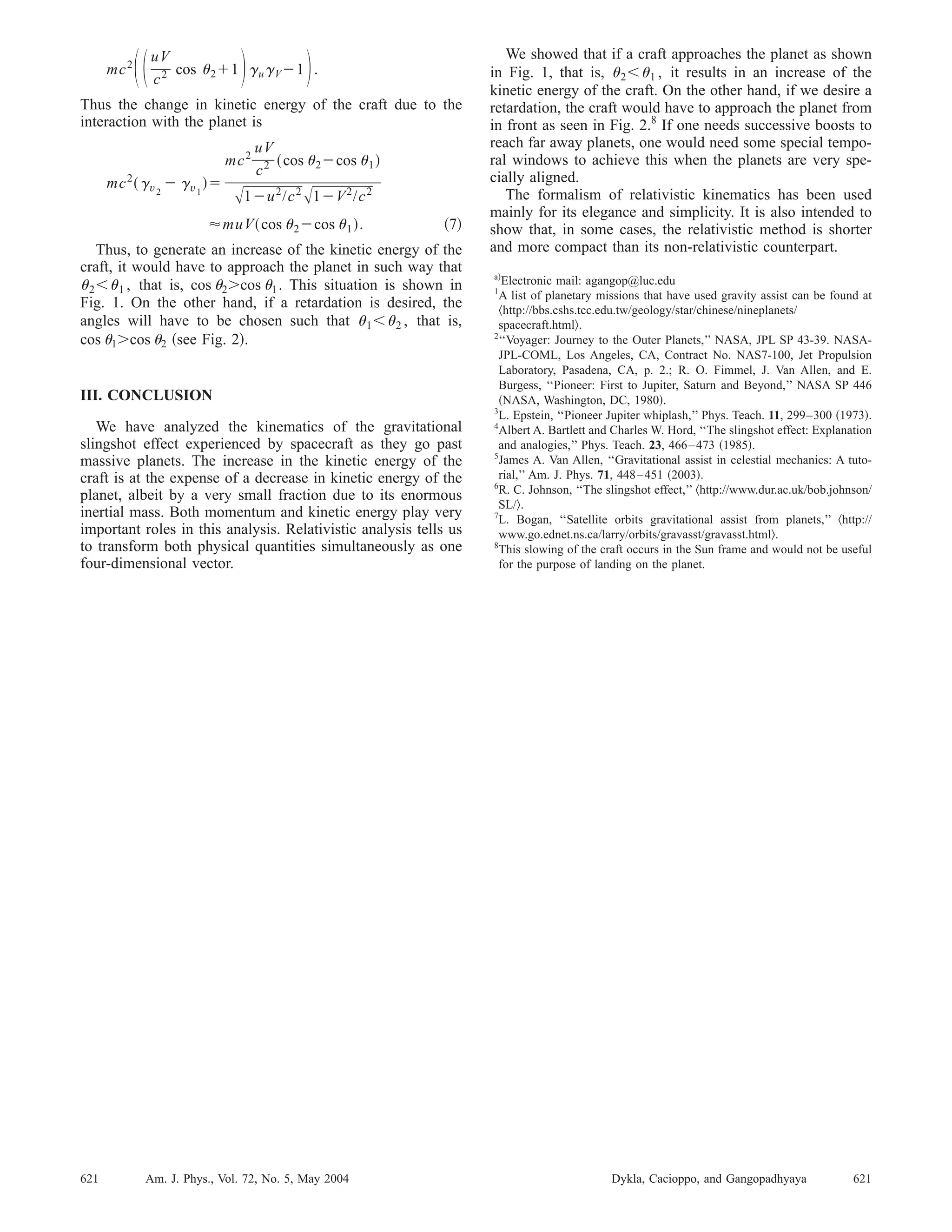 Gravitation sling shot + | PDF