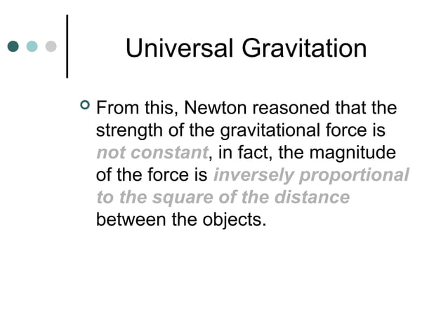 Newton law of gravitation and gravitational force | PPT